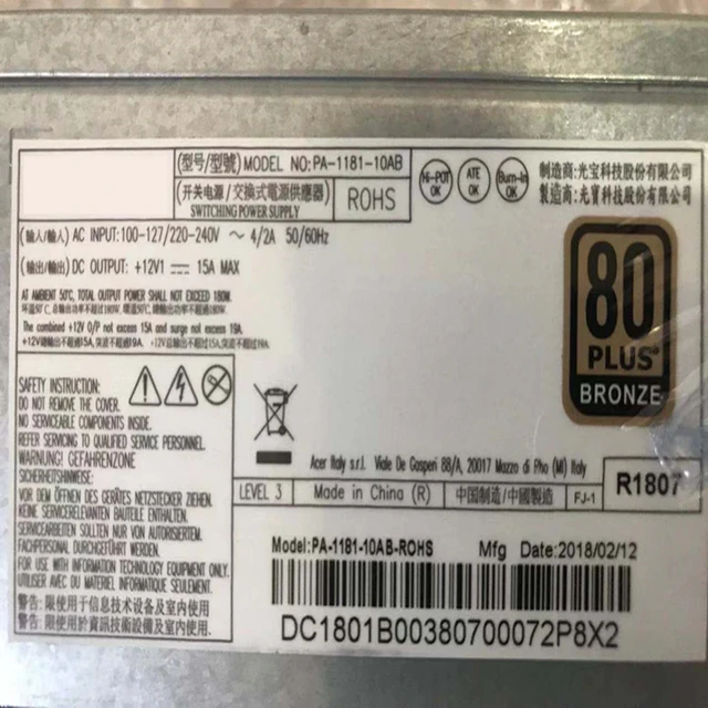 Original PSU For Acer 6Pin 180W Power Supply PA-1181-10AC PA-1181-10AB ...