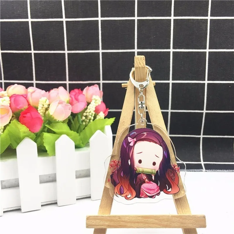 Anime Demon Slayer Kimetsu no Yaiba keychain Kamado Nezuko Kochou ...
