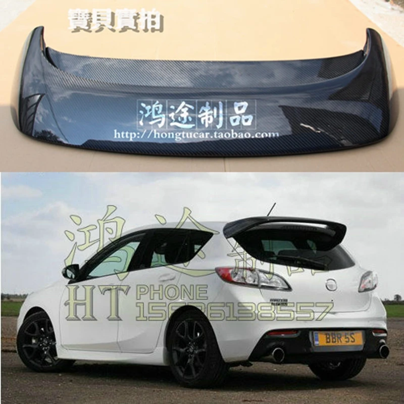 FOR Mazda 3 Hatchback Real Carbon Fiber CAR Spoiler Wing Car Rear ...