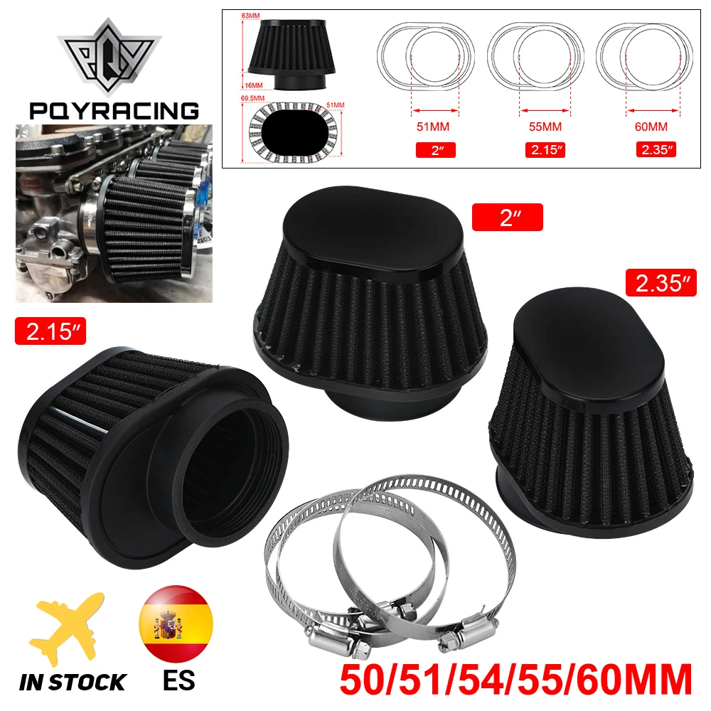 Pod Air Filter Intake Cleaner 50mm 51mm 54mm 55mm 60mm Oval Round ...