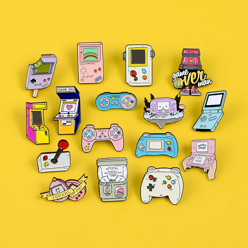 Retro Arcade Game Enamel Pins Collections Cartoon 90s Gamepad Jewelry ...