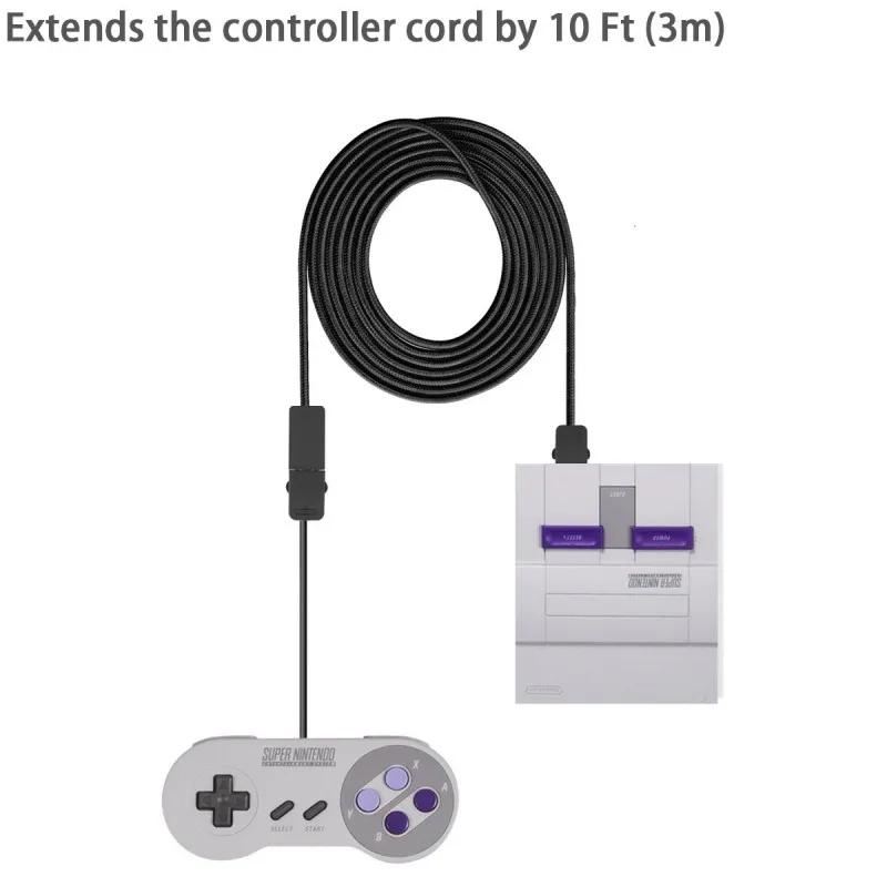 1.8M/3M Extension Cable Cord Lead for Nintendo SNES & NES Mini Classic ...