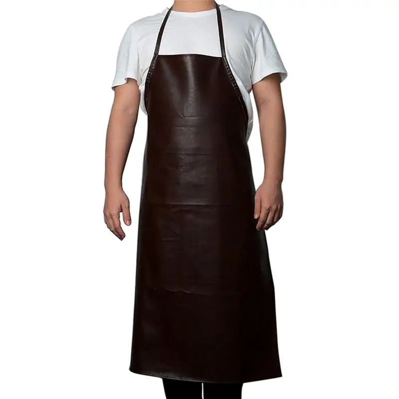 Leather Cooking Baking Apron Waterproof And Oilproof Kitchen Apron ...
