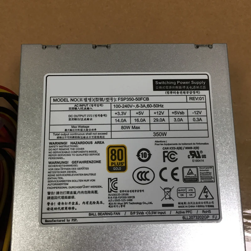 Original PSU For Advantech 80Plus Gold IPC-7120 ACP-2010 1U 350W Power ...