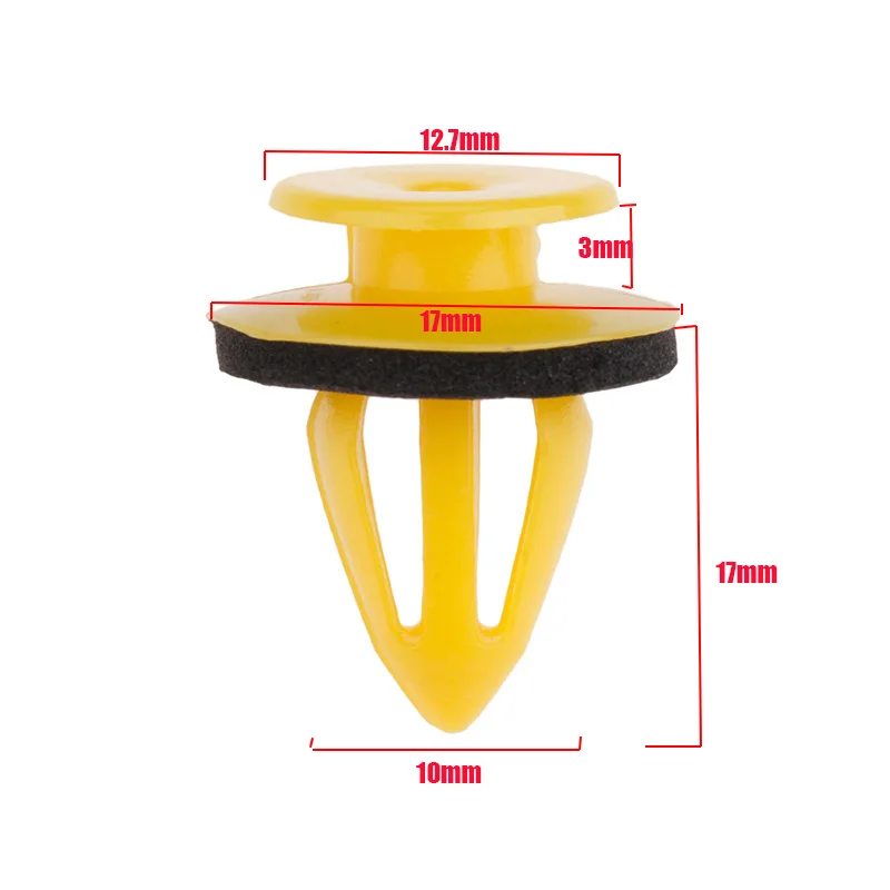 50Pcs 10mm Hole Auto Door Trim Panels Fastener Clips Plastic Fit For VW ...