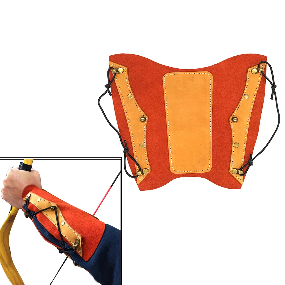 Adjustable 26cm Cowhide Archery Armguard For Hunting Practice Shooting ...