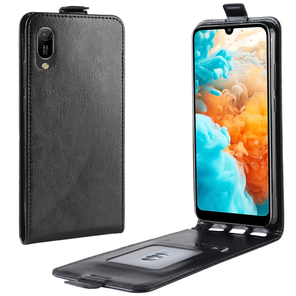 For Huawei Y6 Pro 2019 case Y6 2019 Flip PU Leather Silicone up and ...