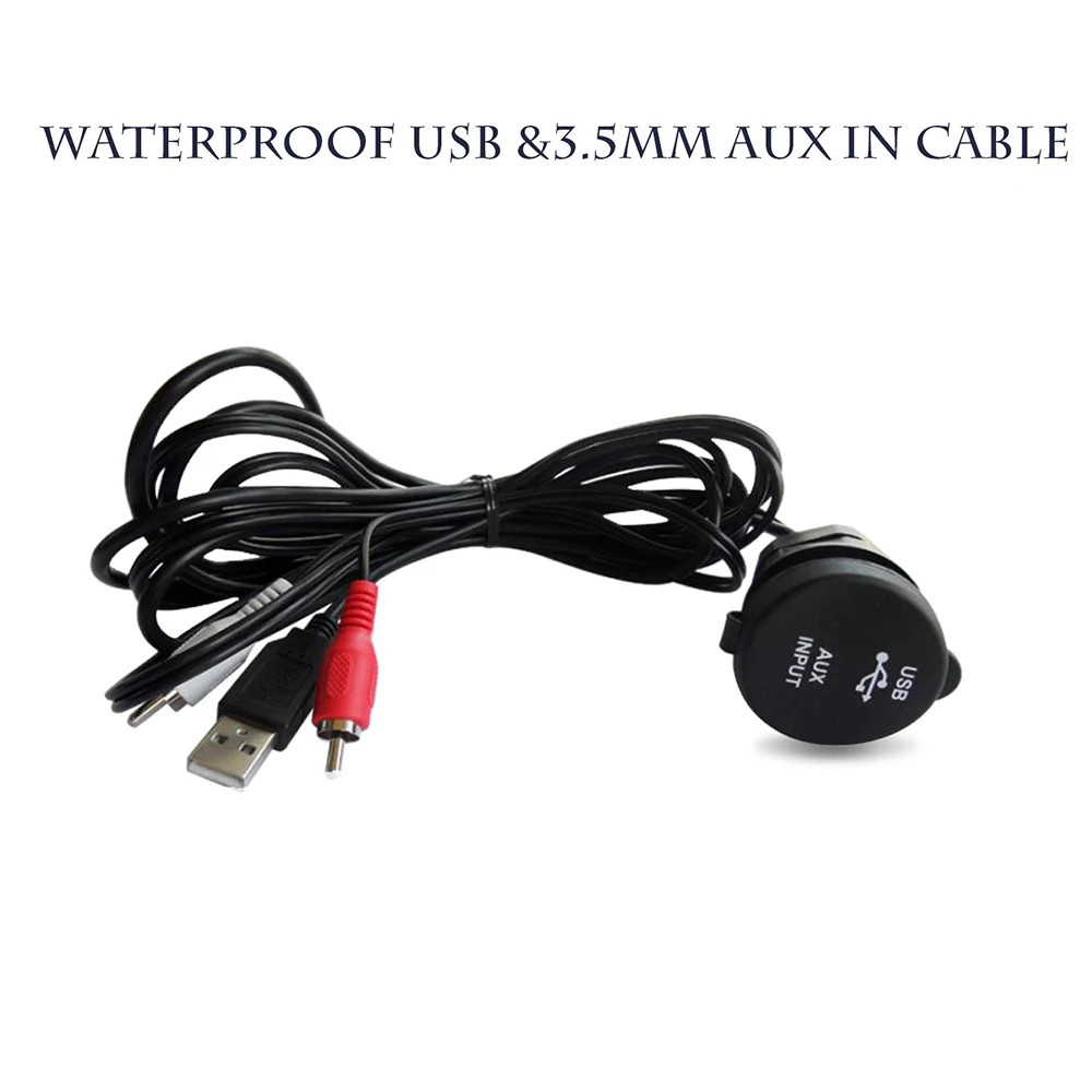 Waterproof Marine Extension USB Audio Cable Stereo Boat Universal 3.5mm ...