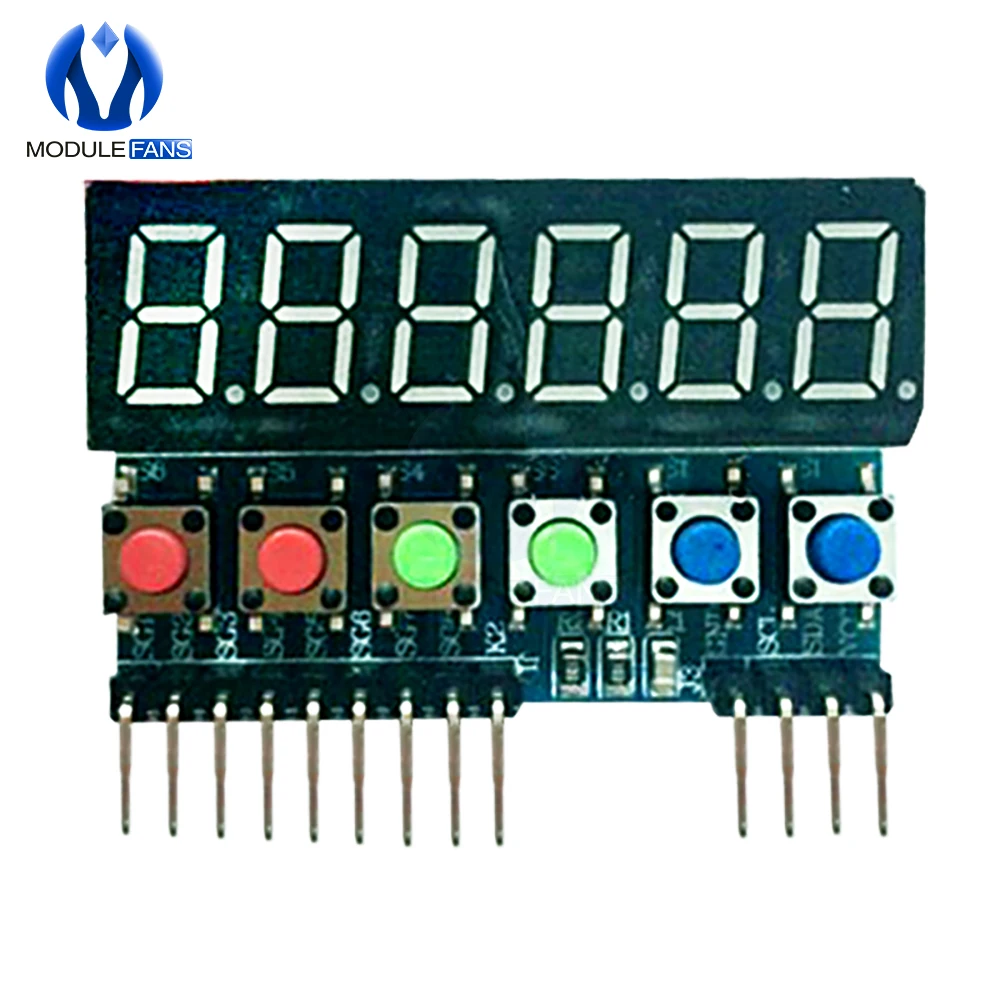 6-Digit-TM1637-LED-Display-Module-with-Button-Switch-for-Arduino-LED ...