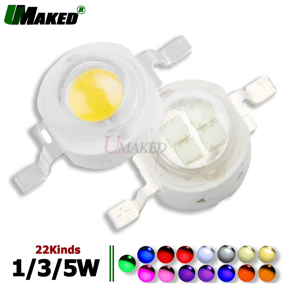 Alta potência 1w 3w 5w led cob epistar 33/45mil lâmpada chip smd cob ...