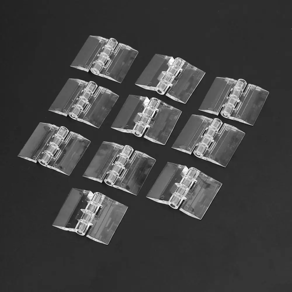 10pcs/set 25x33mm Transparent Plastic Folding Hinges Durable Clear ...