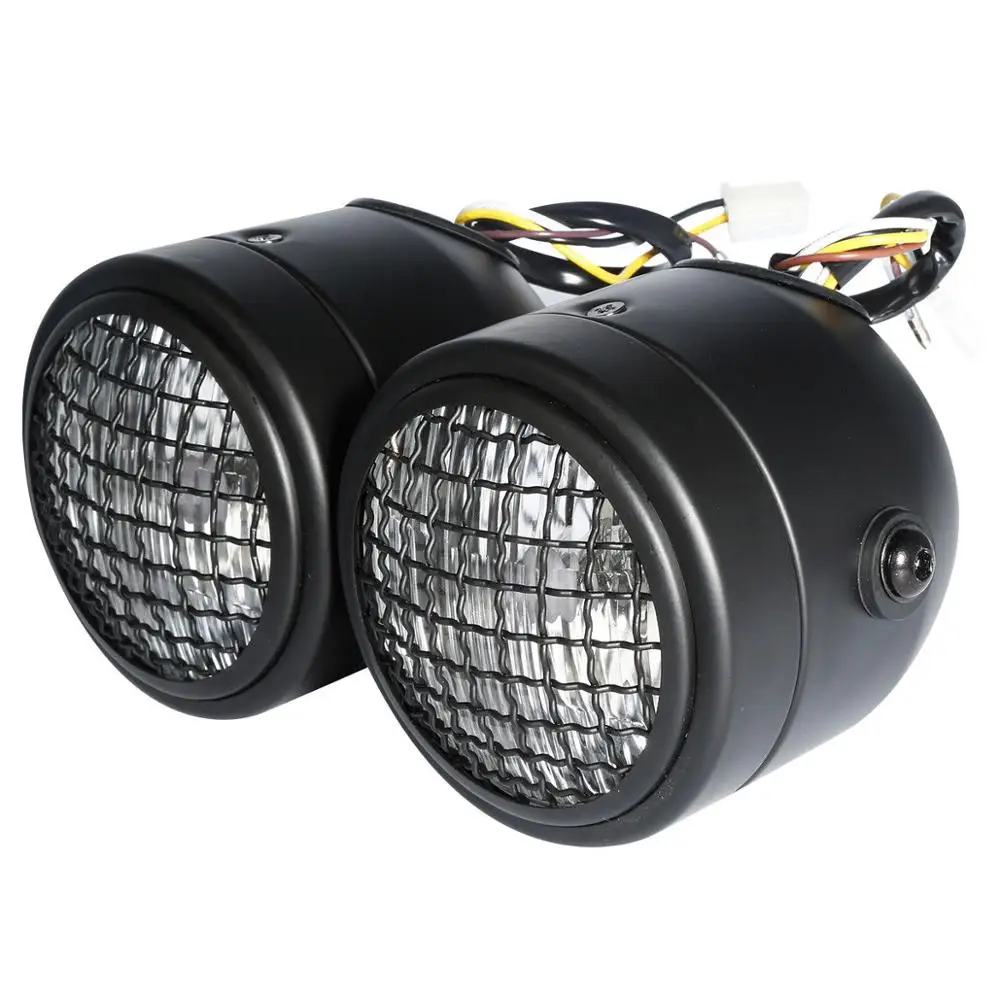 Motorcycle Front Dual Twin 4" Headlight For Cafe Racer Sport Dirt Bike ...