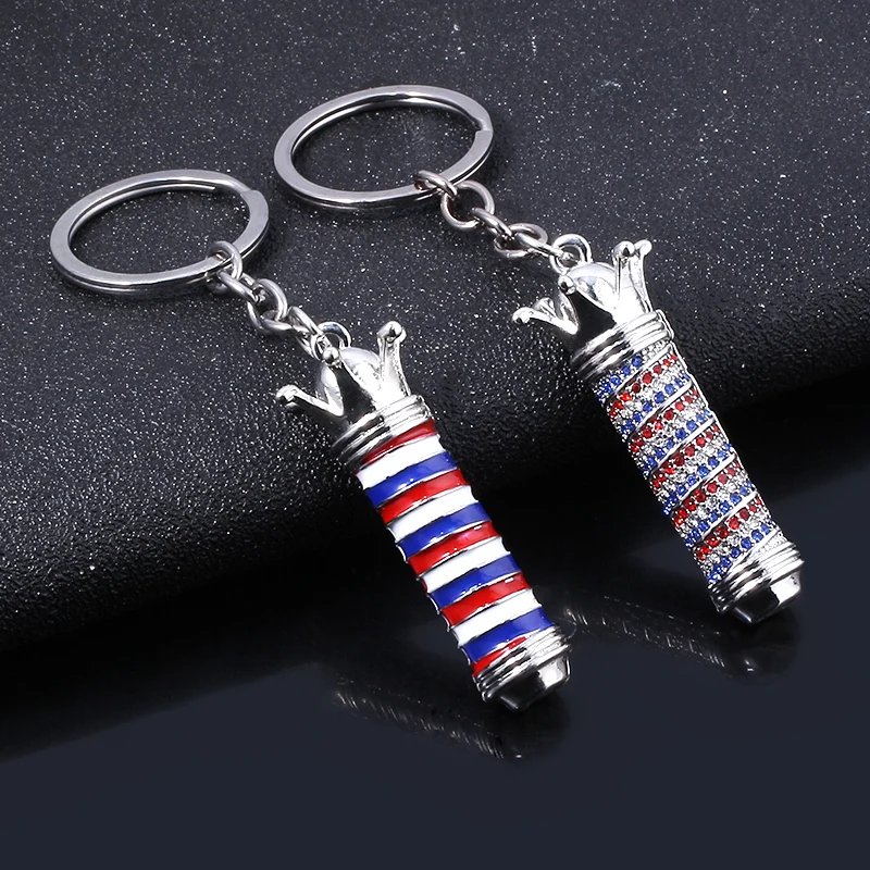 SG-New-Hairdresser-Keychains-Barber-Shop-3D-Pole-Light-Pendants-Keyring ...
