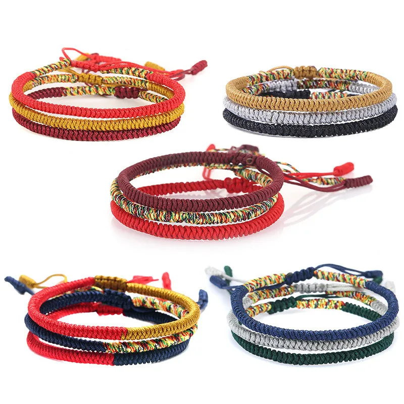 Multicolor Thread Bracelet Tibetan Buddhism Love Lucky Charm Tibetan ...