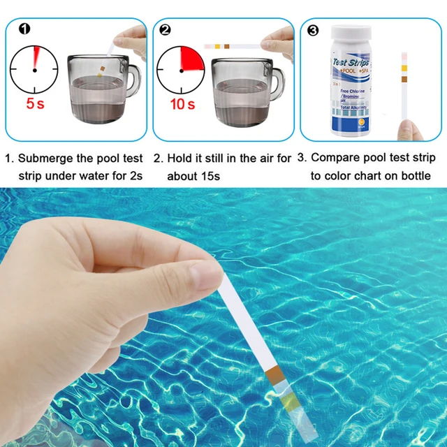 50 pcs/bottle 3-In/4-In/5-In/6-In-1 Swimming Pool PH Test Paper ...