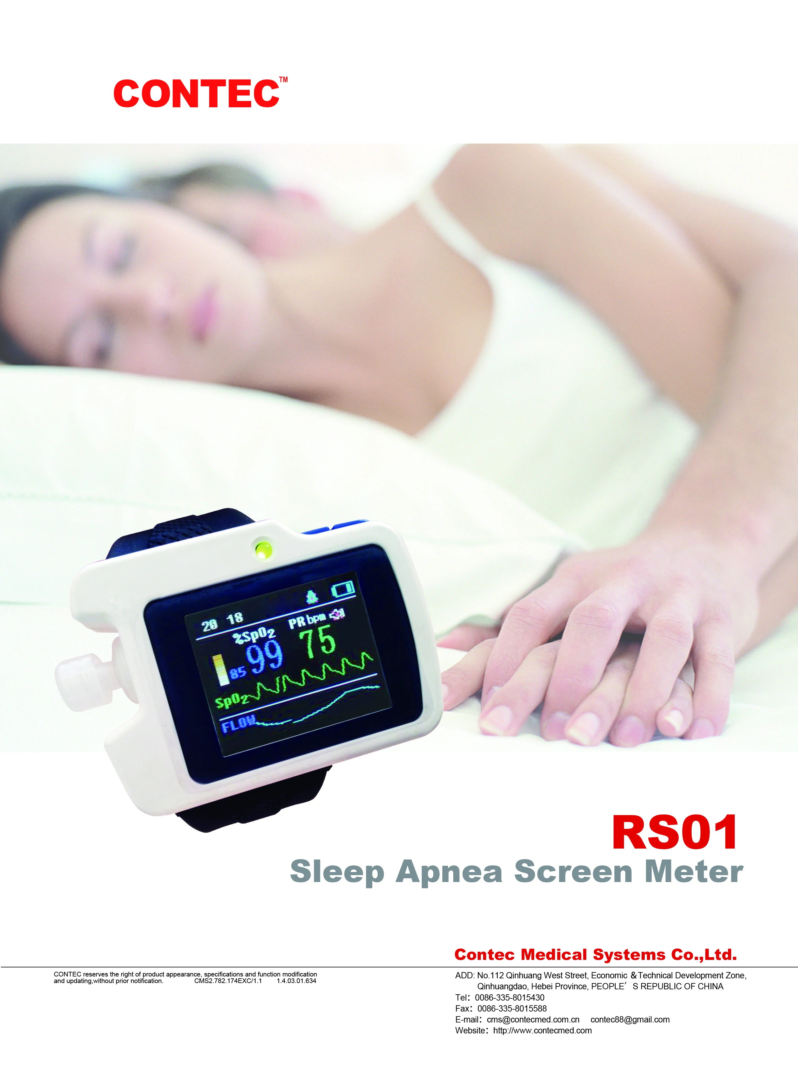 CONTEC-RS01-Wrist-watch-Sleep-apnea-screen-meter-Respiration-Sleep ...