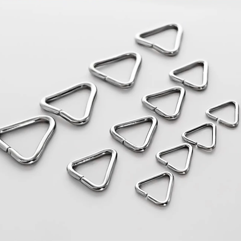 100 pcs 6 7 8 10mm Stainless Steel Triangle Closed Ring Bail Pinch ...