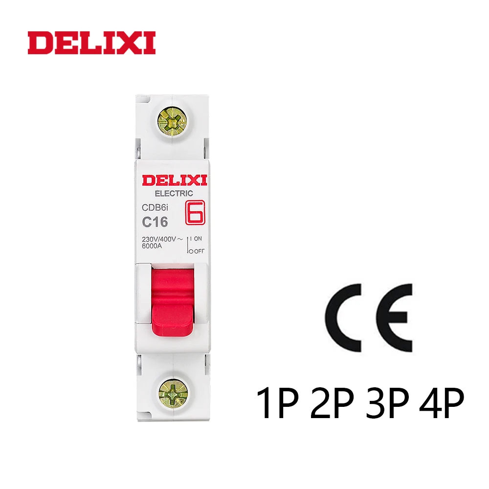 DELIXI CDB6i 1P Мини автомат защити цепи 230/400V AC 1A 2A 3A 6A 10A 16A 20A 25A 32A 40A 50A 63A ...
