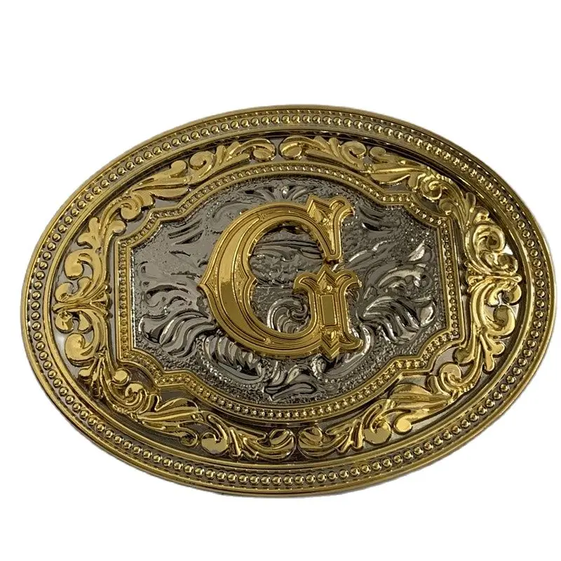 Retail Fashion Mens Womens Belt Buckle With Oval Metal Golden Initial ...
