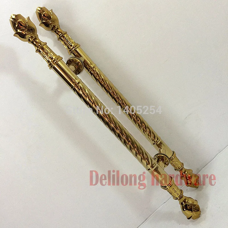 Rose Flower Design Handle Head Glass Door Luxury Door Handles Antique ...