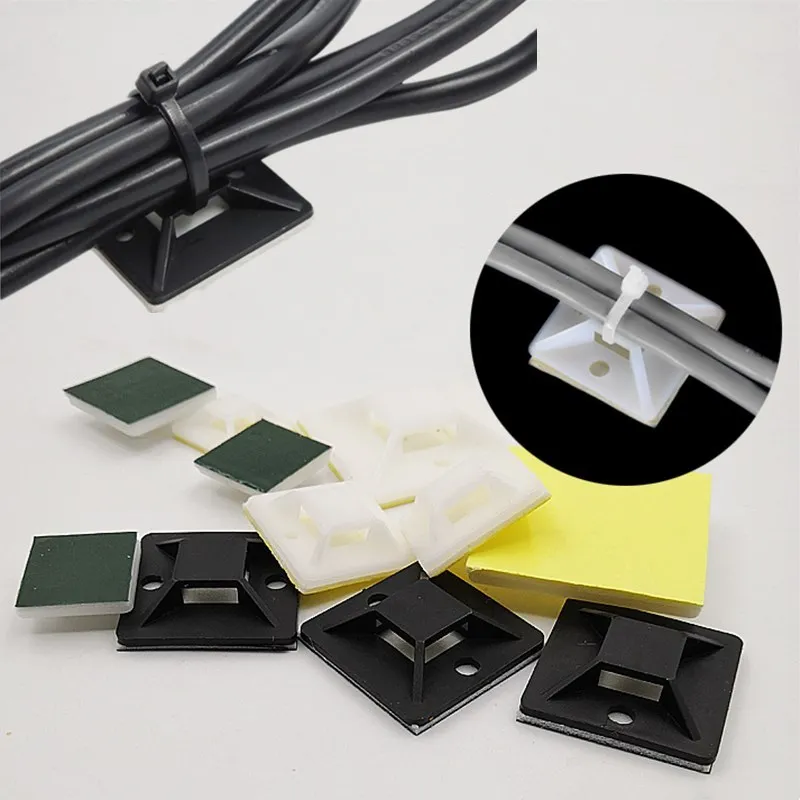 30-50-100Pcs-Cable-Ties-Self-Adhesive-Mount-Cable-Holder-Base-For-Cable ...