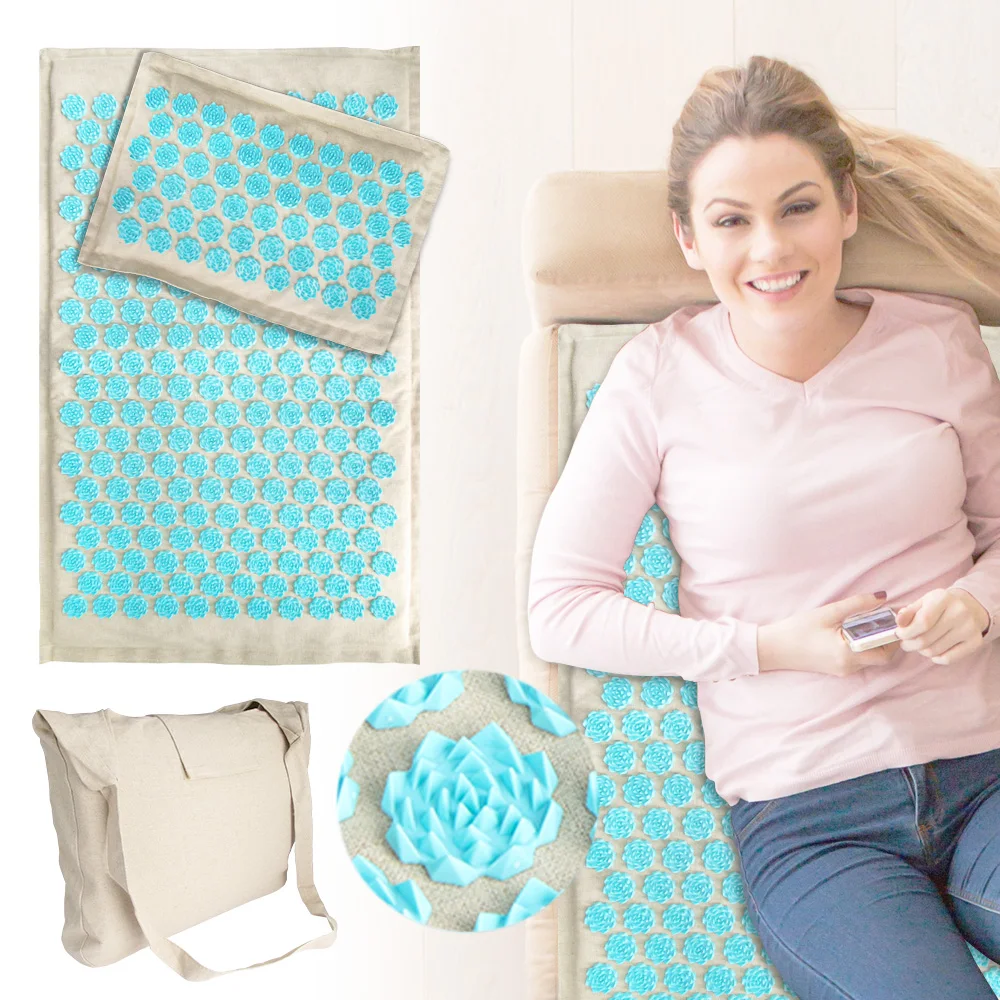 Yoga-Acupressure-Mat-and-Pillow-Massage-Needle-Pad-Louts-Acupuncture ...