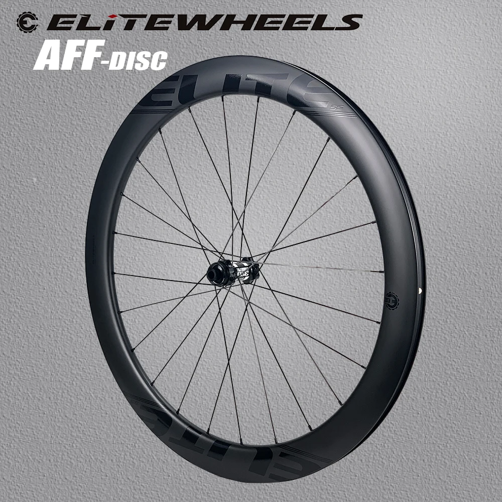ELITEWHEELS AFF 도로 디스크 탄소 바퀴 클린 처 관형 튜브리스 휠셋, 350 허브 1423 스포크 Sapim 보안 ...
