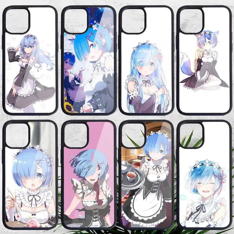 Hot Anime Rezero Ram Rem Phone Case Pc For Iphone 11 12 Pro Xs Max 8 7 ...