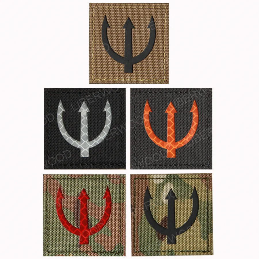 LIBERWOOD Special Force US Navy Seal Team Trident Multicam Patch Reflective Poseidon Military ...