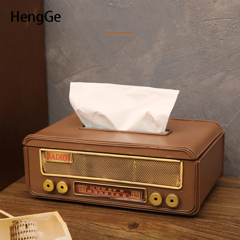 Retro-Old-Fashioned-Tissue-Box-Iron-Art-Radio-Modeling-Car-Tissue ...