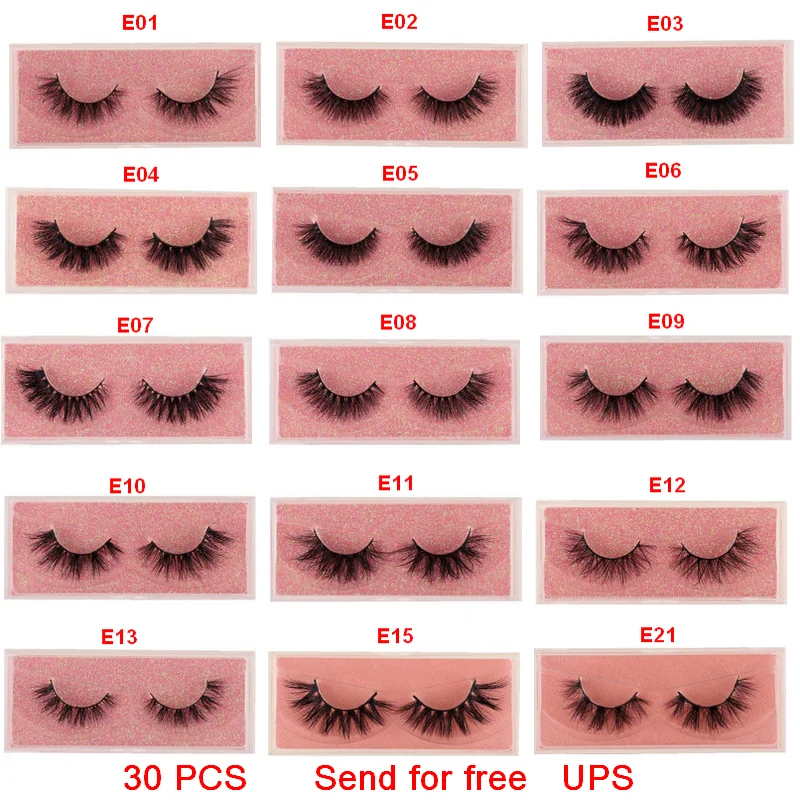 30-PCS-UPS-Mink-Eyelashes-3D-Mink-100-Cruel-Eyelashes-Handmade-Natural ...