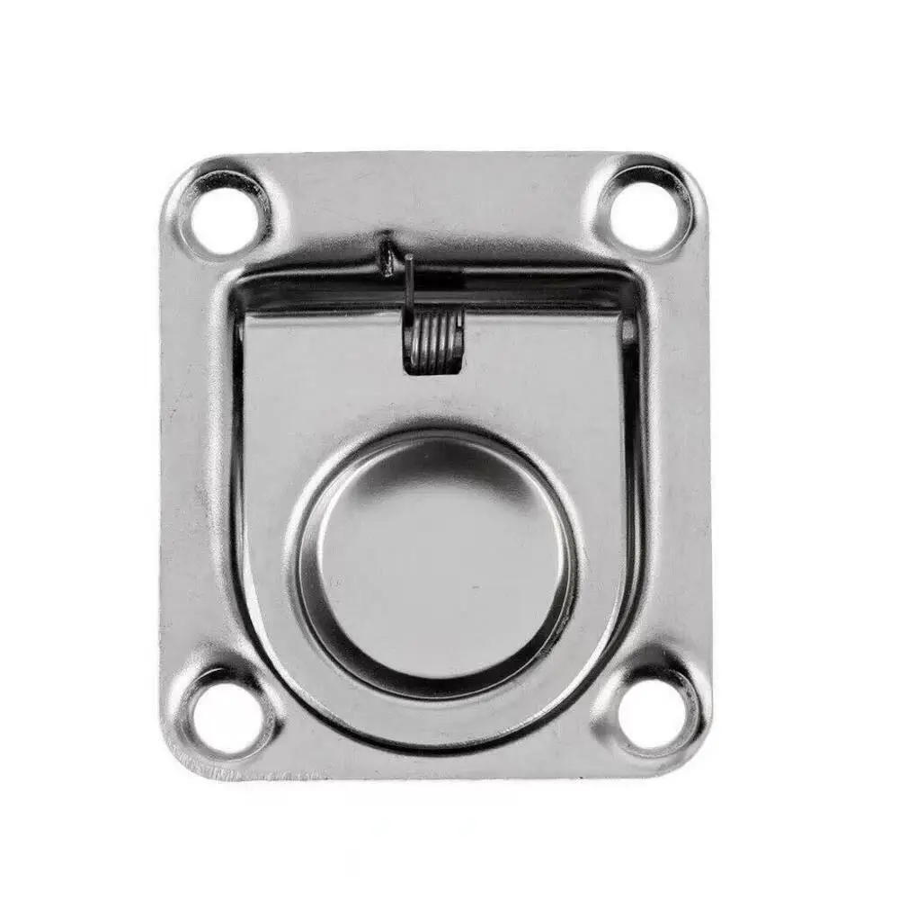 44*38mm Boat Recessed Hatch Spring Loaded Pull Handle Marine Locker Fl ...