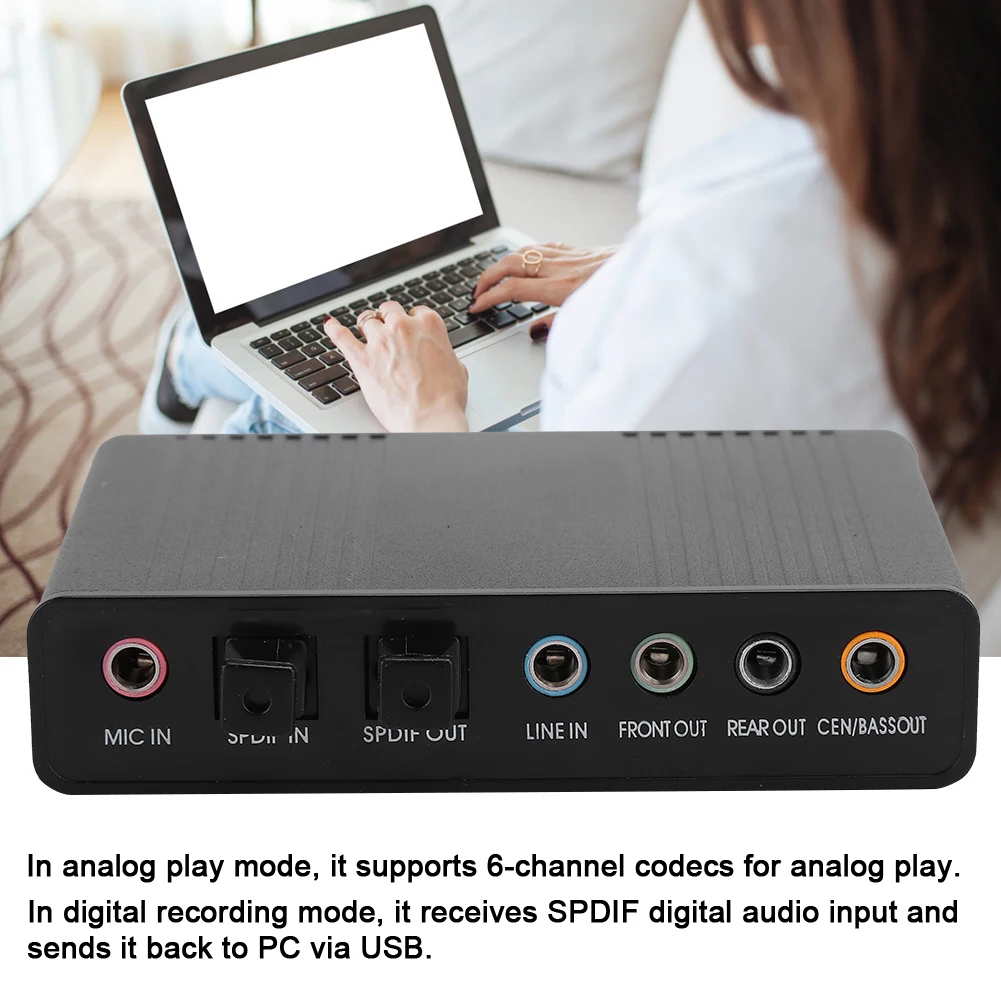 DM HD10 USB 5.1 Computer External Sound Card Audio Adapter for Karaoke ...