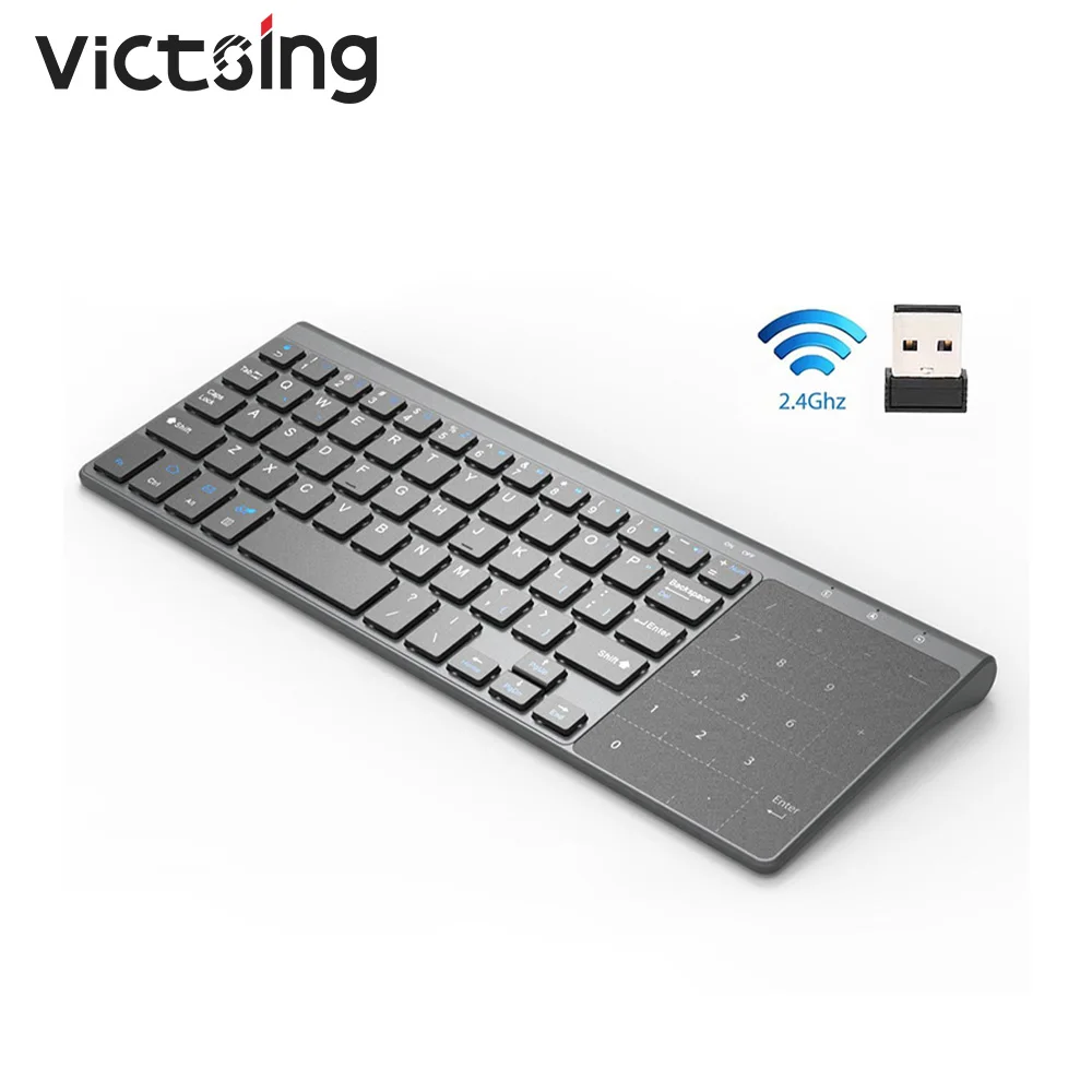 Victsing Mini 2.4ghz Usb Wireless Keyboard With Number Touchpad Numeric ...