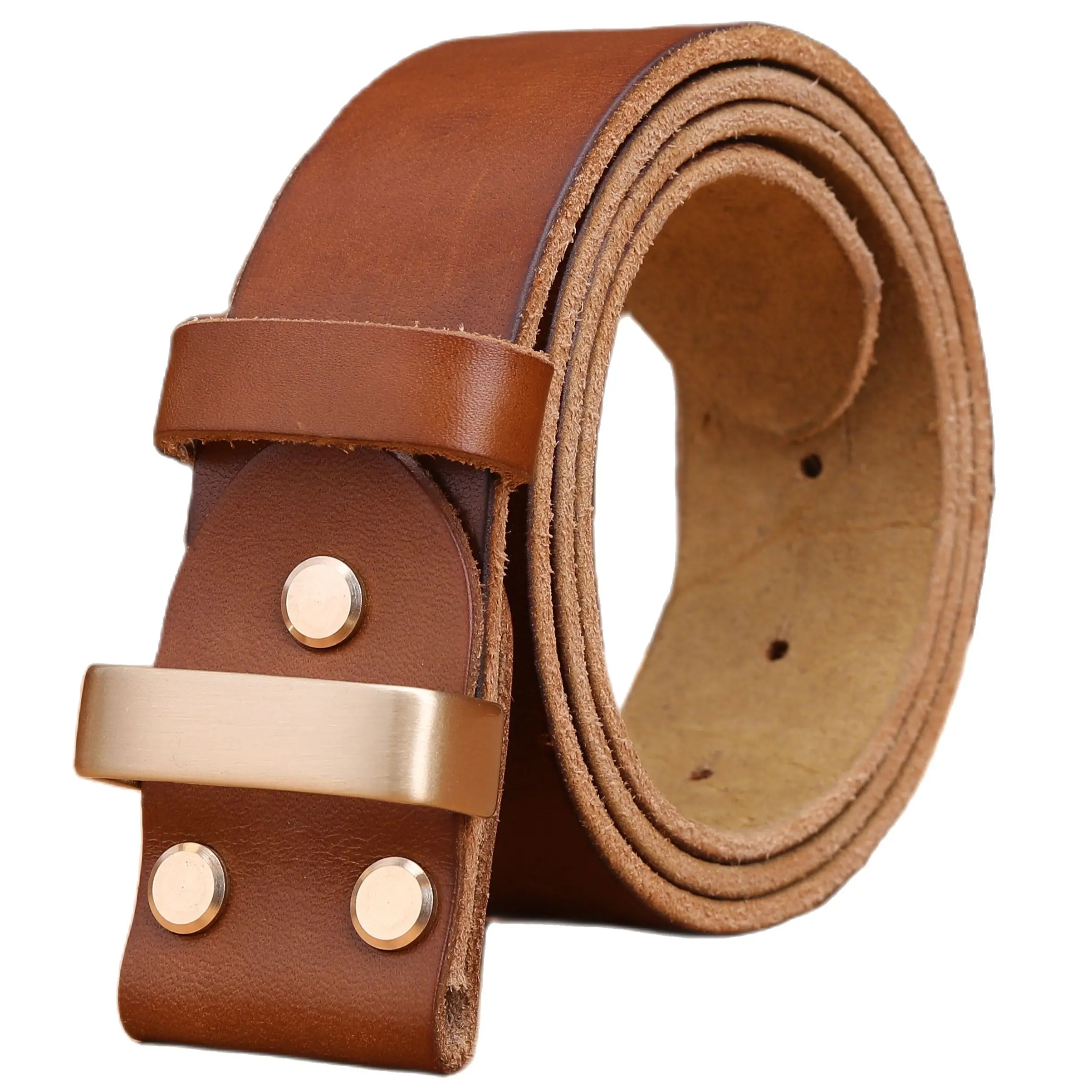 Cinto-de-couro-sem-fivela-dourada-suave-para-homens-cintos-de-cowboys ...