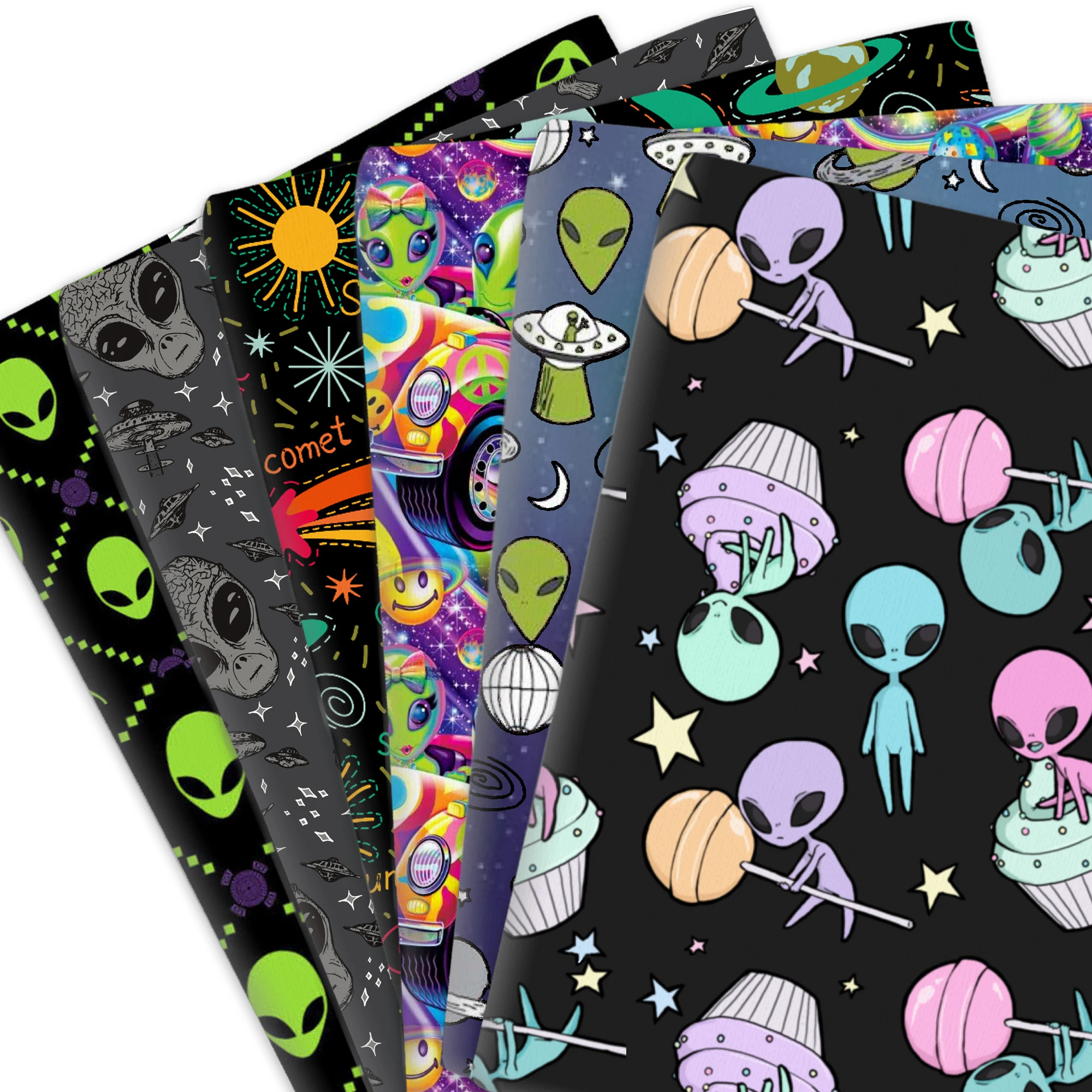 50*145cm Alien Lolly 100% Pure/ Polyester Cotton /4 Ways Stretch ...
