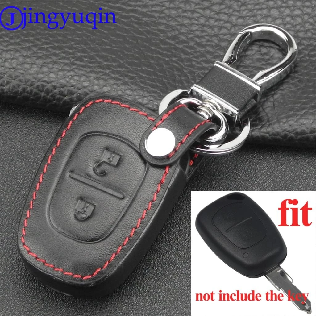 2 Button Leather Key Cover Fit For Opel Vanxhall Vivaro Movano Renault ...