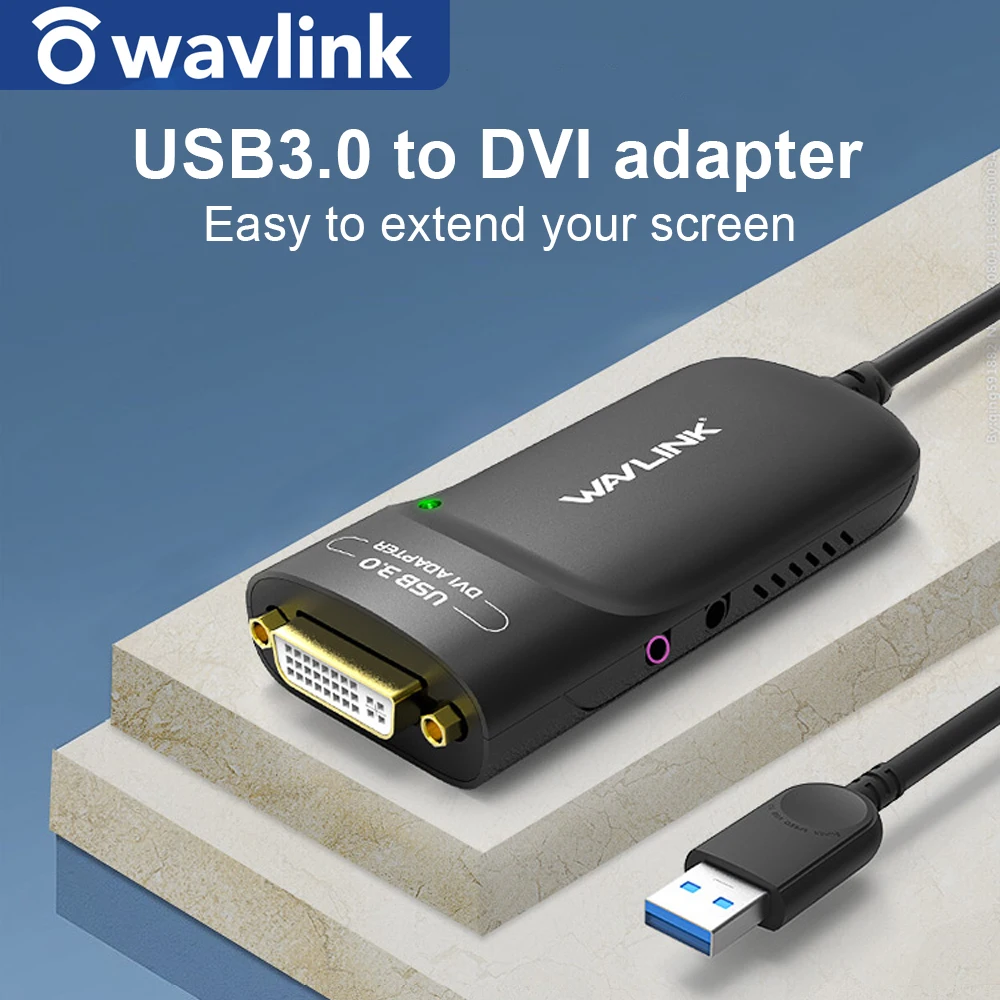 Wavlink USB 3.0 to DVI/HDMI Compatible/VGA Graphic Display Adapter ...