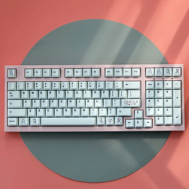 135pcs Abstract White Keycaps,Keycap Set,PBT Key Caps,Original Factory ...