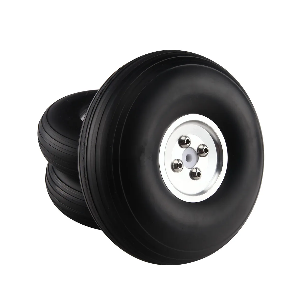 1 Pair Of 4"/ 101mm 4 Inch Rc Airplane Pu Wheel With Dia-casting ...