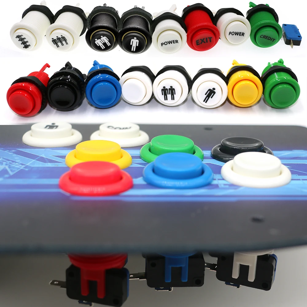 Happ Style American Arcade Game Push Button With Switch 28mm Nut Pc Ps3 Usb Stick Controller ...