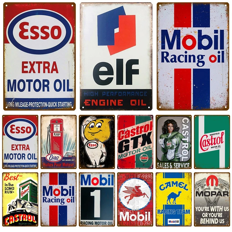 Mobil Elf Retro Decorative House Metal Sign Plate Posters On The Wall ...