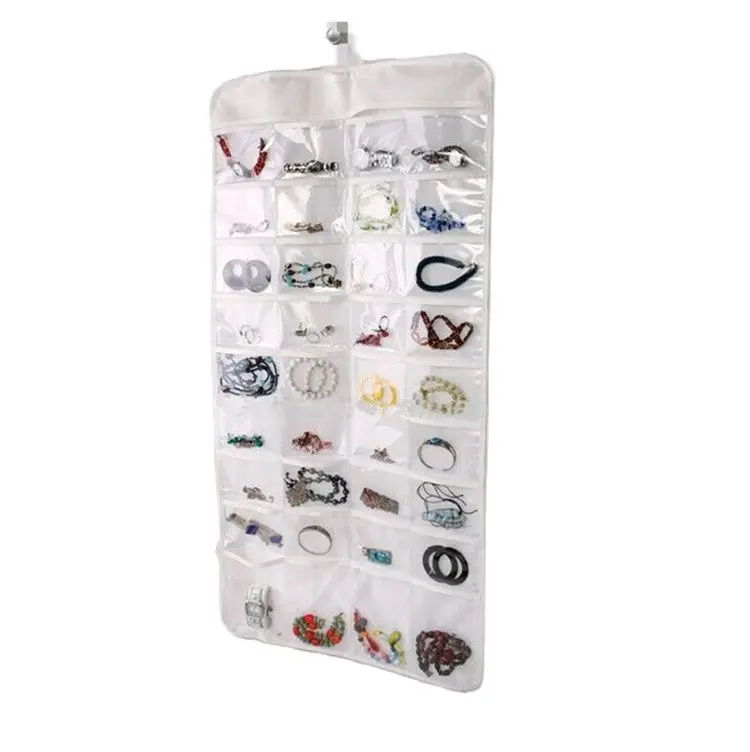 72 Pocket Jewelry Hanging PVC Storage Organizer Holder Earring Bag ...