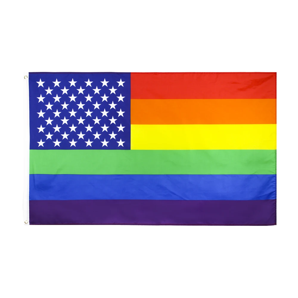Johnin 90x150cm Lgbt Homosexual Us American Gay Pride Rainbow Flag 3 X ...