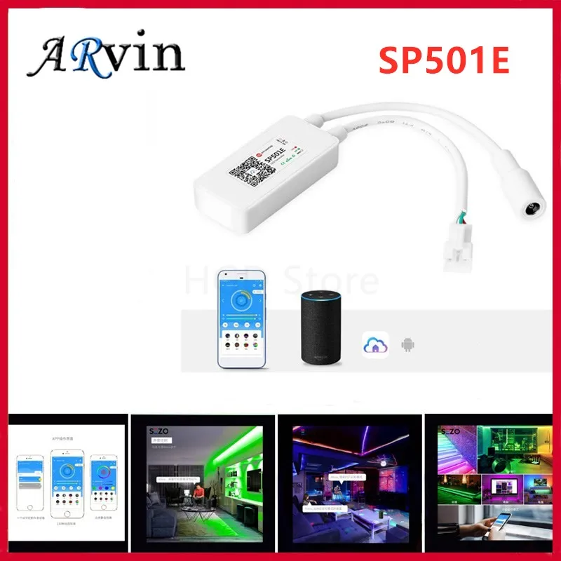 DC5-24V SP501E Wifi Controller For WS2811 WS2812B Addressable RGB Led ...