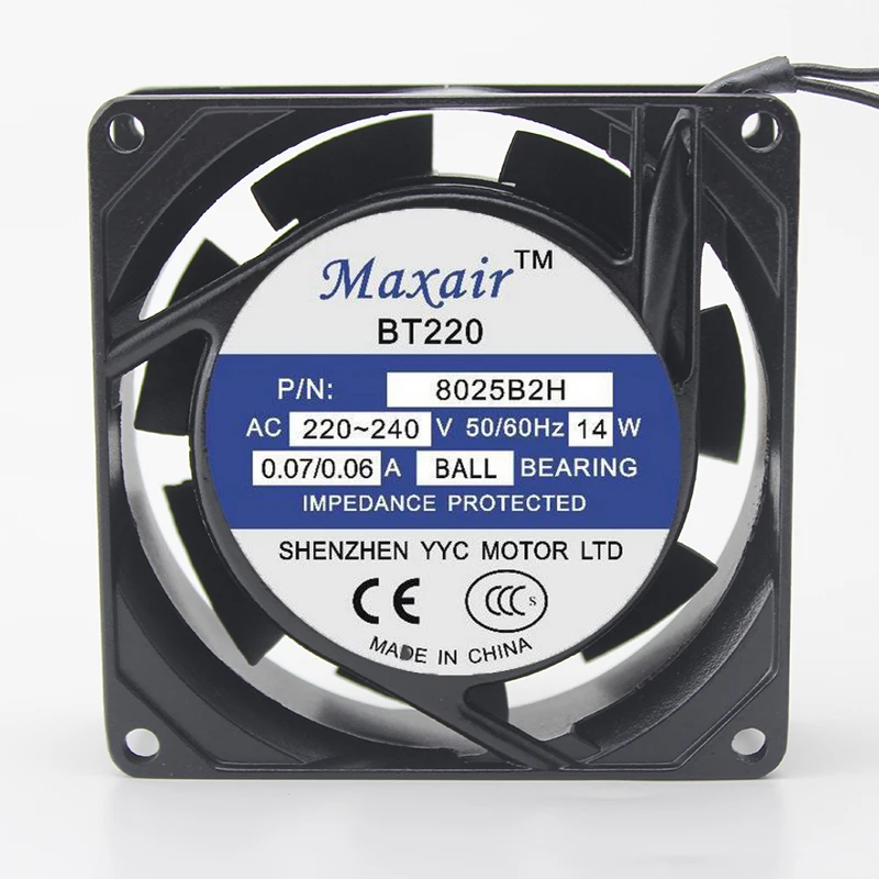 New Original Maxair Fan Bt220 8025b2hl/8025b2h Ball 220vac 0.07a 14w ...
