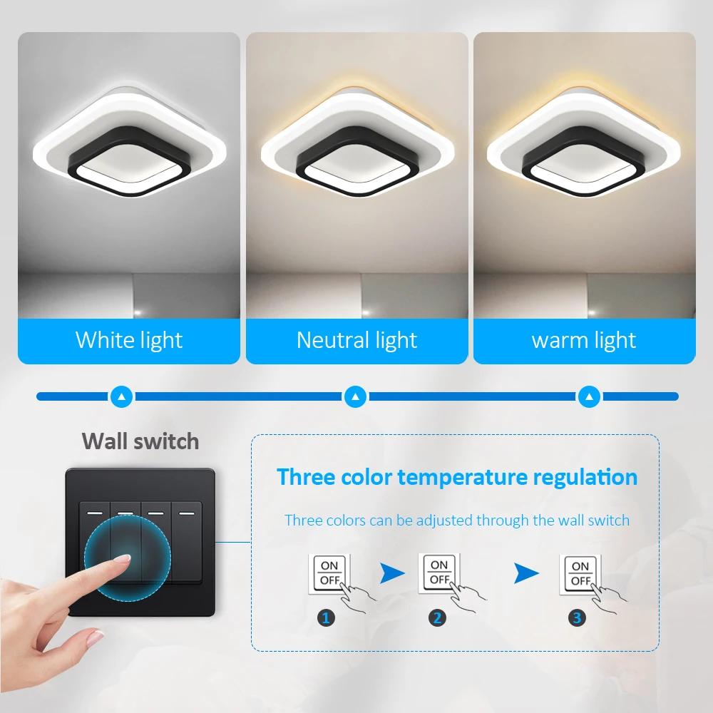 IRALAN-Modern-Acryl-LED-Ceiling-Lights-Square-Lighting-For-Bedroom ...