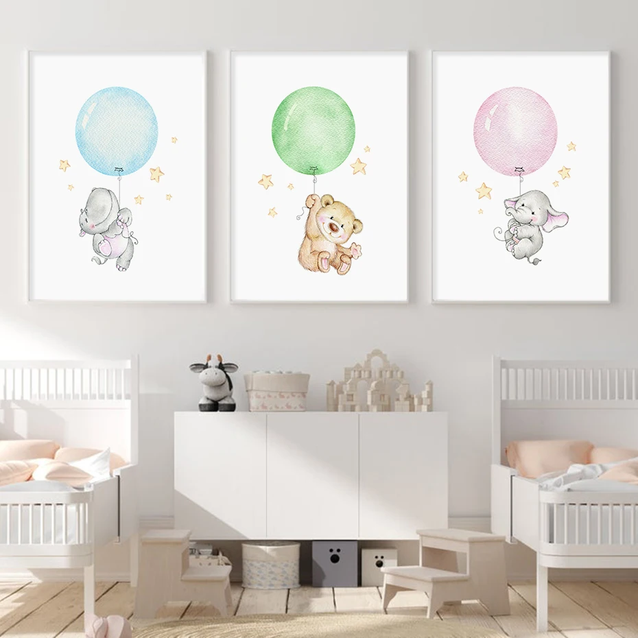 Baby room artwork Zoo animal wall art Educational wall art Bear poster ...
