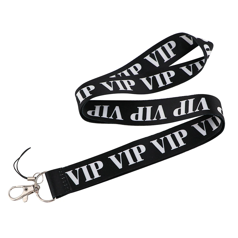 VIP-Lanyard-Keychain-Black-Lanyards-for-Key-Badges-ID-Cell-Phone-Rope ...
