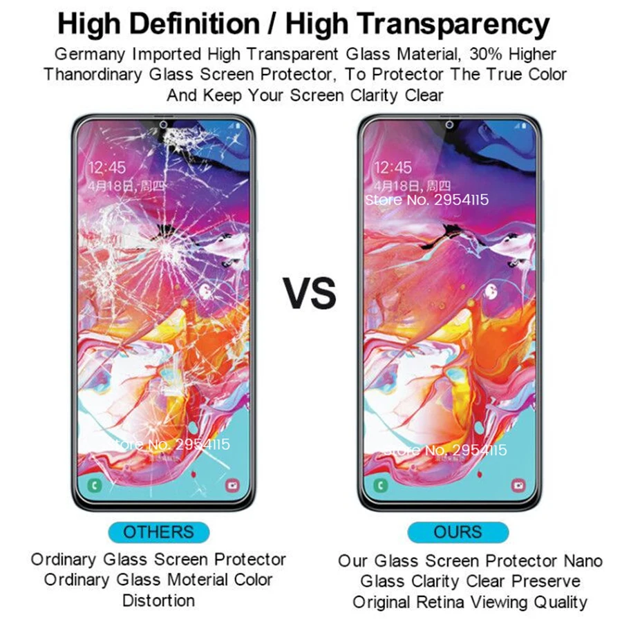 3 шт. Защитное стекло для samsung a10 a10s a20 a20s a20e a40 a40s экрана мобильного телефона для ...